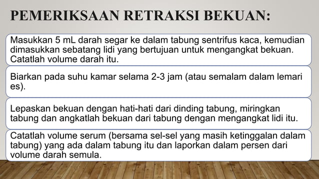 Pemeriksaan retraksi bekuan | PPTX