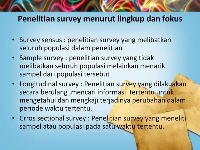 Power point penelitian survey | PPTX