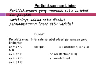 PERSAMAAN DAN PERTIDAKSAMAAN | PPTX