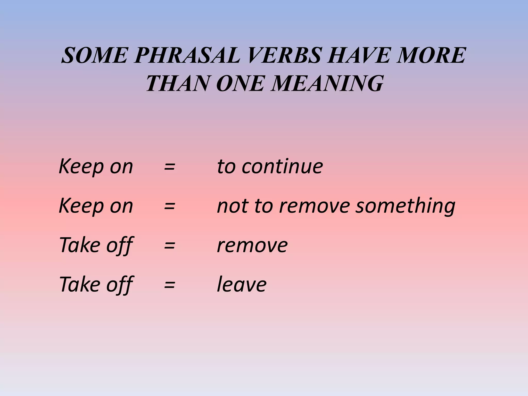 Power point phrasal verbs | PPTX