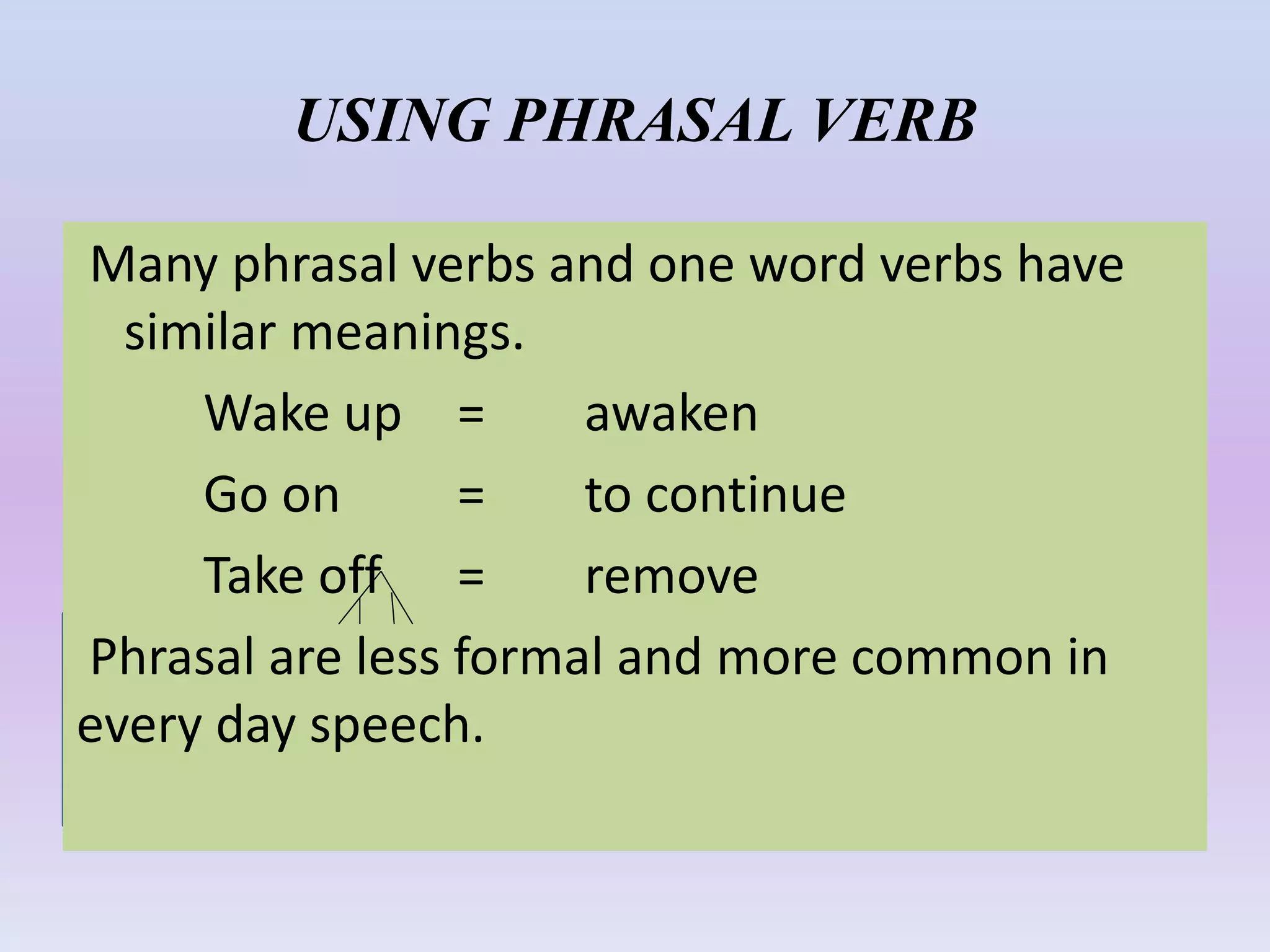 Power point phrasal verbs | PPTX