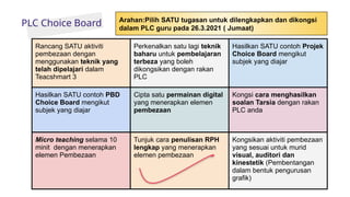 PLC 2021: PENULISAN ELEMEN PEMBEZAAN DALAN RPH | PPTX