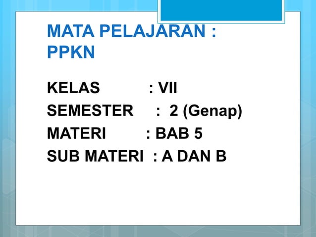 POWER POINT PENDIDIKAN KEWARGANEGARAAN Kelas 7 Bab 5 | PPTX