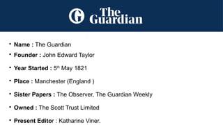 The Manchester Guardian history and Growth ppt | PPTX