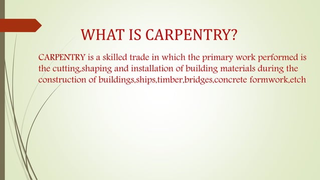 carpentry tools | PPT