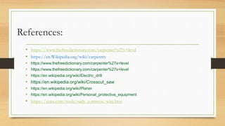 Carpentry Tools | PPTX