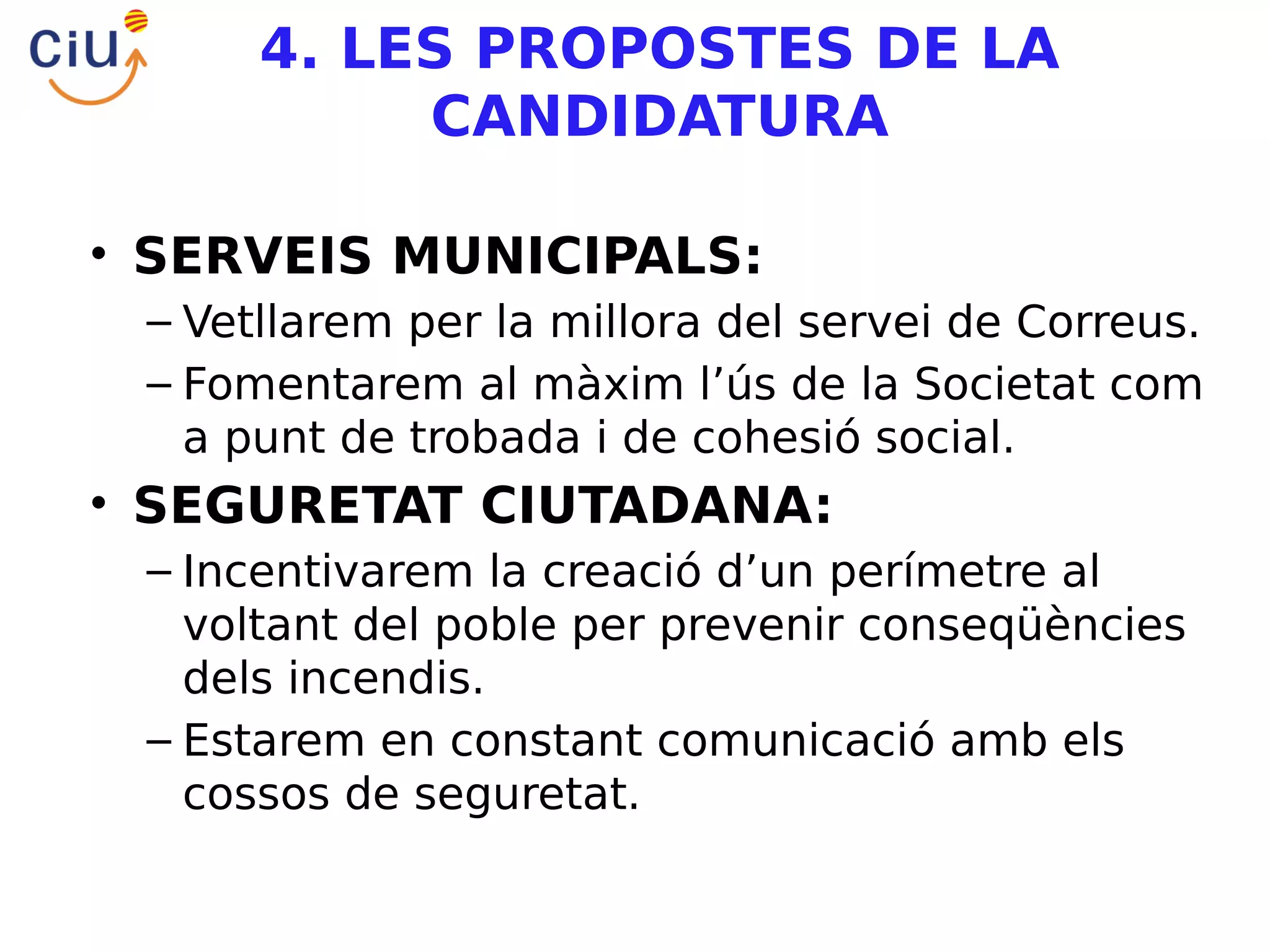 Presentació programa CIU CAPMANY municipals 2015 | PDF