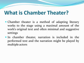 Readers Theater and Chamber Theater | PPTX