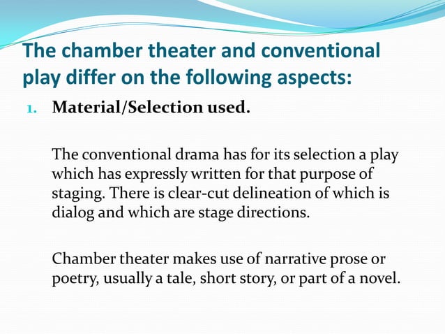Readers Theater and Chamber Theater | PPTX | Drama | Genres