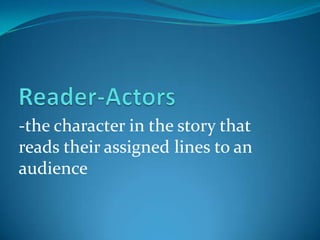 Readers Theater and Chamber Theater | PPTX