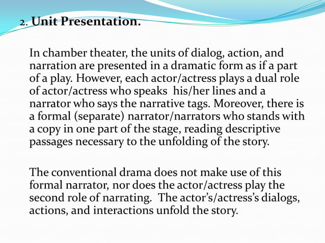 Readers Theater and Chamber Theater | PPTX | Drama | Genres
