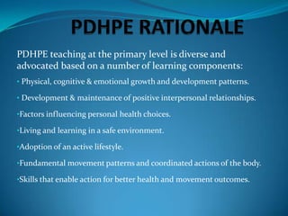 PowerPoint PDHPE Rationale | PPT