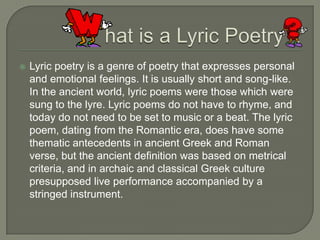 Powerpoint presentationLyric Poetry | PPTX