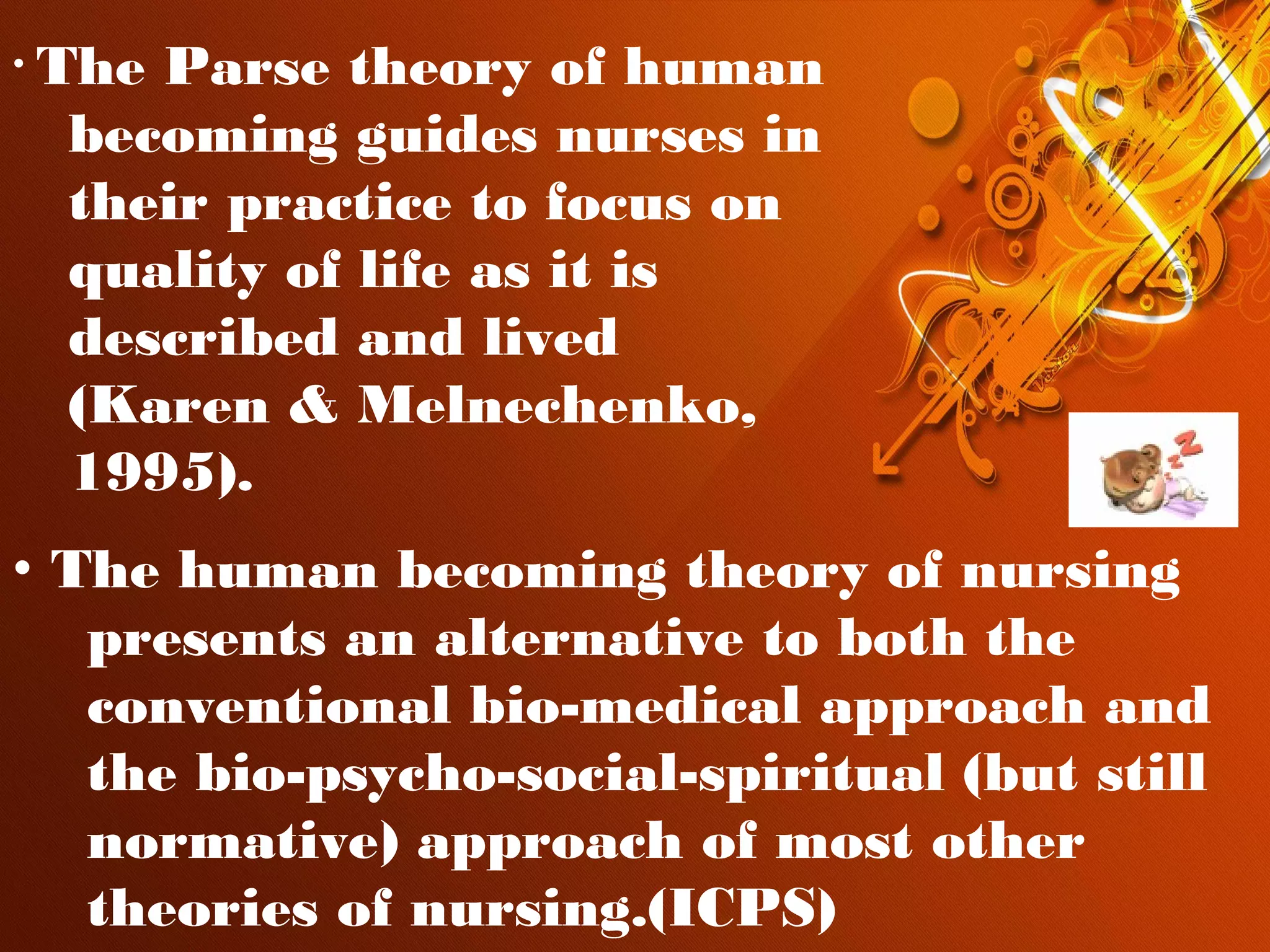 Theory of Human Becoming by Rosemarie Rizzo Parse | PPT