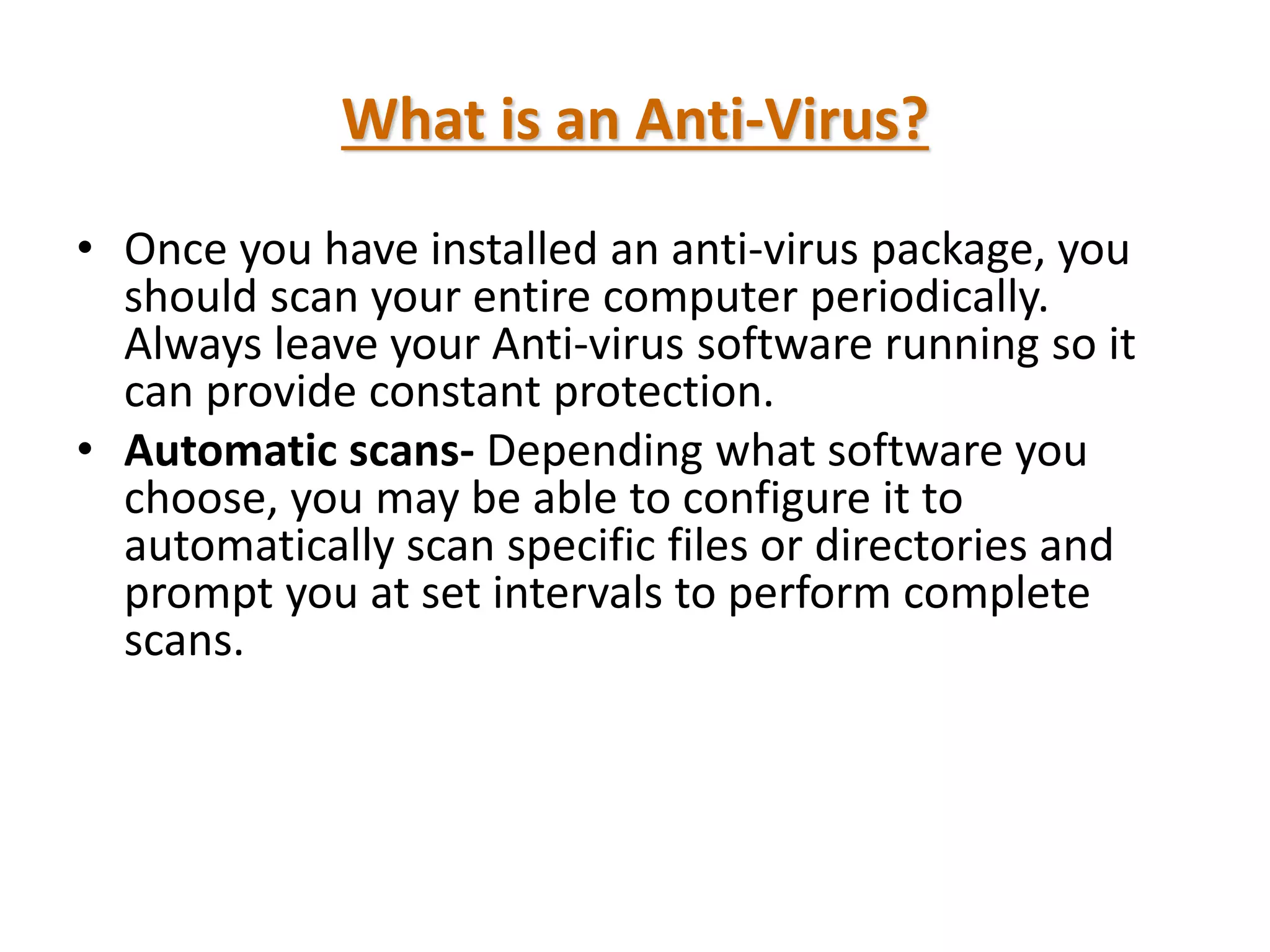 ANTIVIRUS AND VIRUS Powerpoint presentation | PPTX