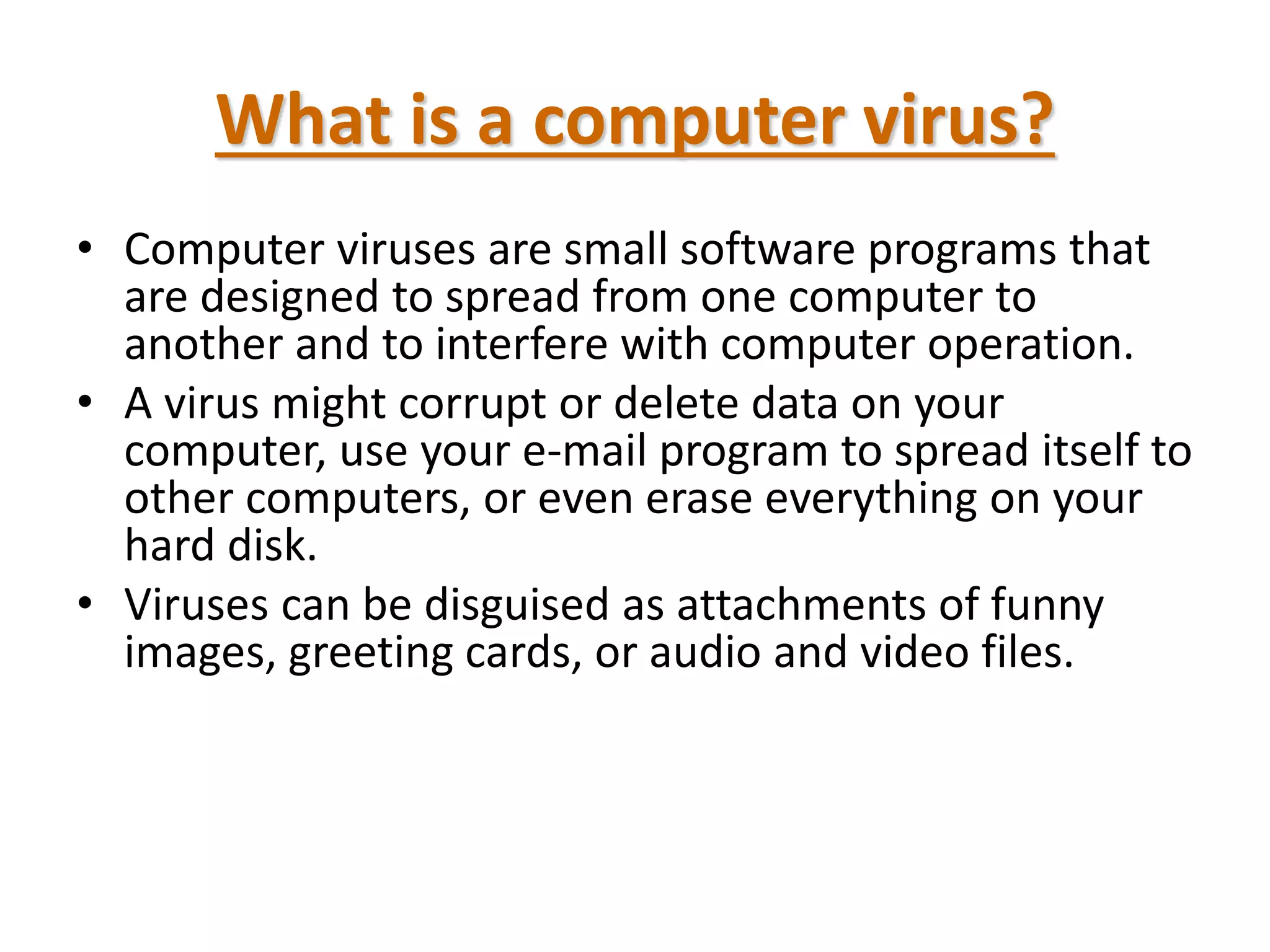 ANTIVIRUS AND VIRUS Powerpoint presentation | PPTX