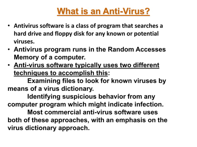 ANTIVIRUS AND VIRUS Powerpoint presentation | PPTX
