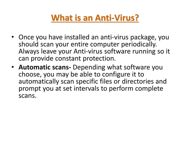 ANTIVIRUS AND VIRUS Powerpoint presentation | PPTX