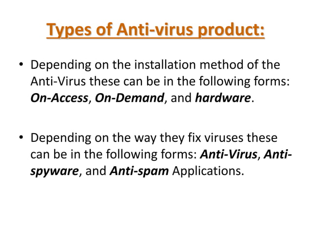 ANTIVIRUS AND VIRUS Powerpoint presentation | PPTX