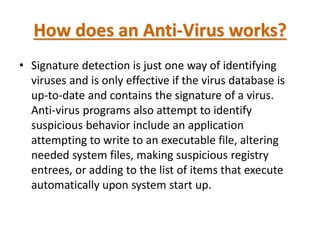 ANTIVIRUS AND VIRUS Powerpoint presentation | PPTX