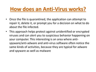 ANTIVIRUS AND VIRUS Powerpoint presentation | PPTX