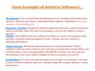 ANTIVIRUS AND VIRUS Powerpoint presentation | PPTX