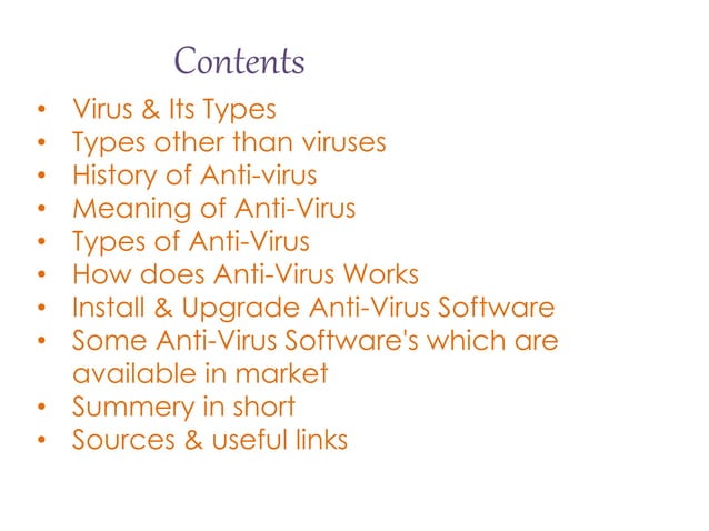 ANTIVIRUS AND VIRUS Powerpoint presentation | PPTX