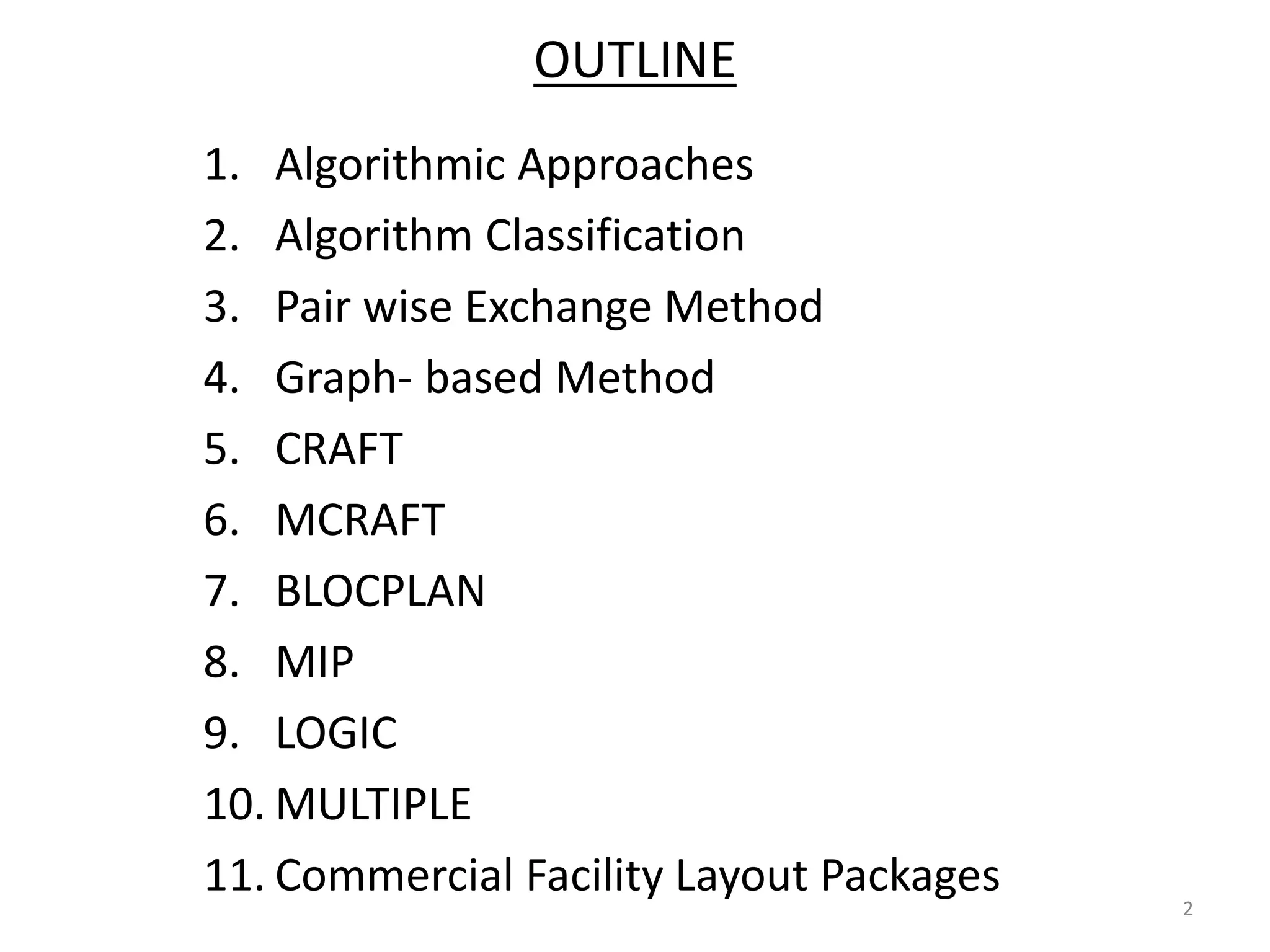 Plant Layout Algorithm | PPTX