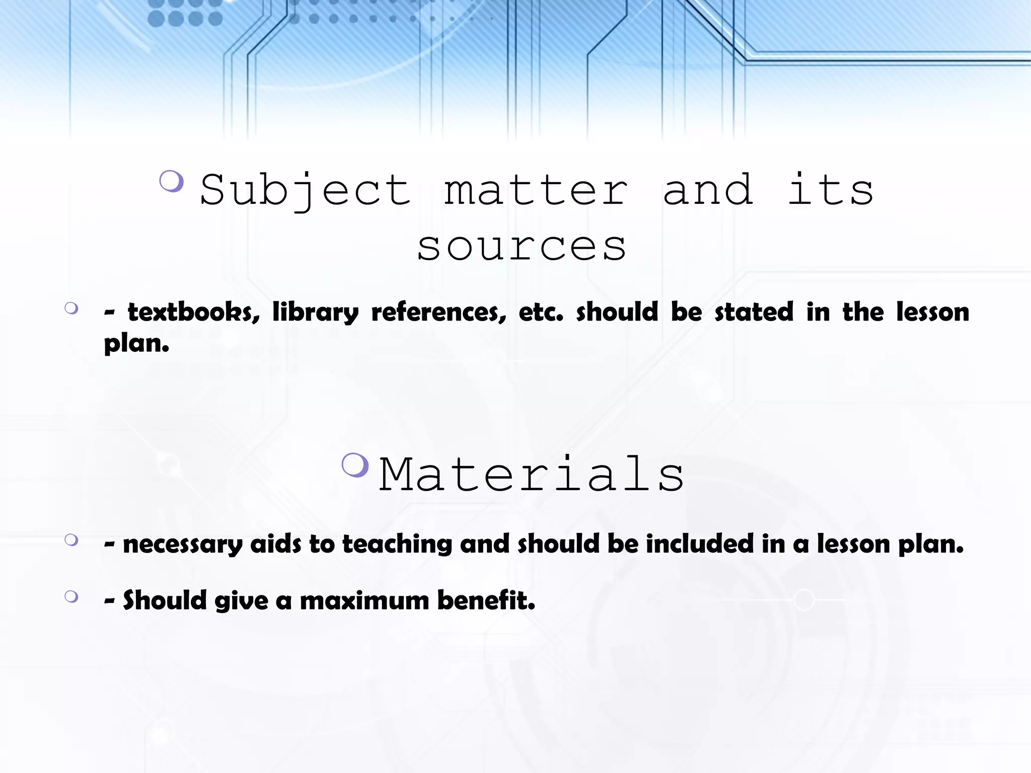 Part of the Lesson Plan | PPT