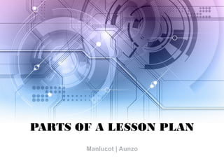 Part of the Lesson Plan | PPT