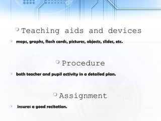 Part of the Lesson Plan | PPT