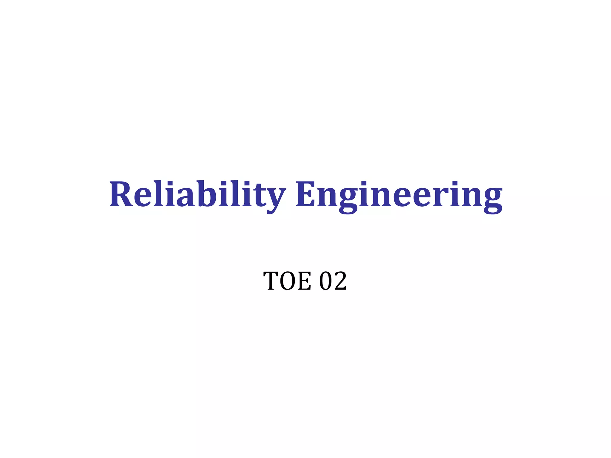 Reliability Engineering | PPT