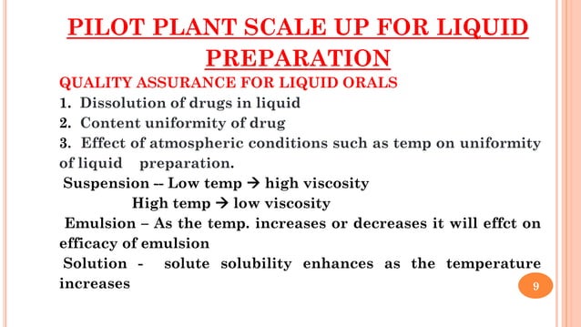 Pilot Plant scale up techniques in Pharmaceutical industry | PDF ...