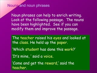 Mastering Nouns and Noun Phrases for Effective Writing Enhancement | PPT