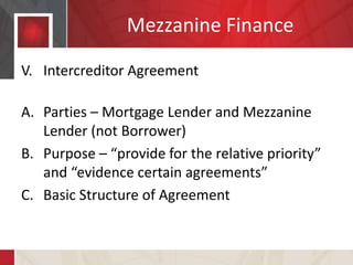 Real Estate Mezzanine Lending Documentation and Deal Structuring | PPT