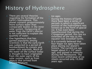 Earth's Hydrosphere and Water Pollution | PPTX | Geography | Science