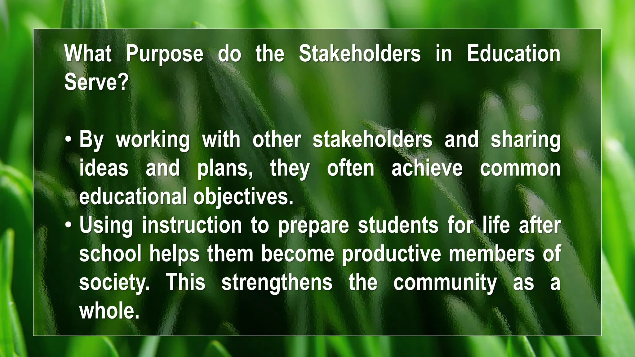 Powerpoint Presentation-Stakeholders and Community Involvement in ...