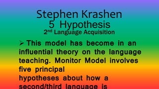 Krashen's Monitor Hypothesis Theory 2 | PPTX