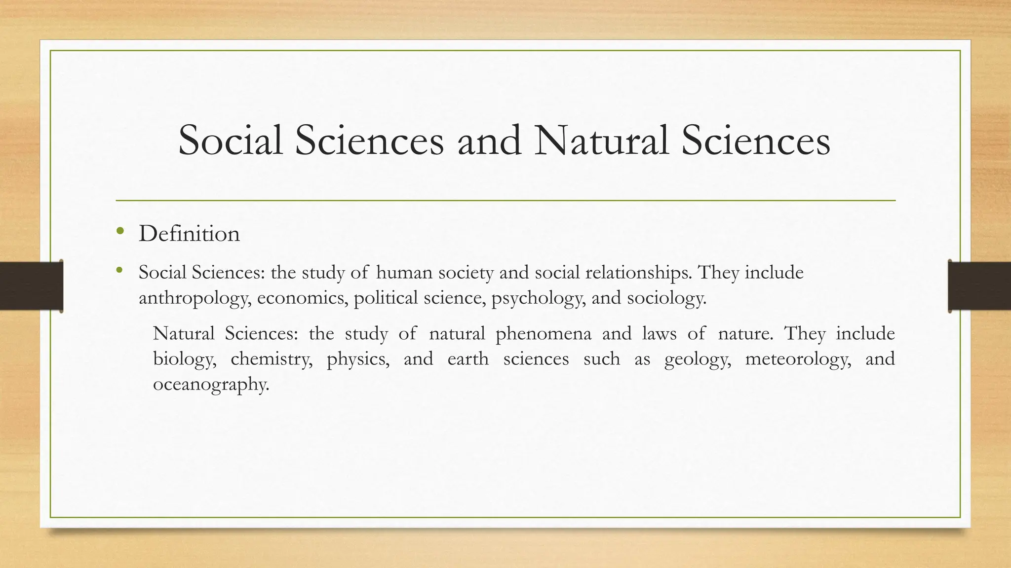 Social Sciences and Natural Sciences ppt | PPTX