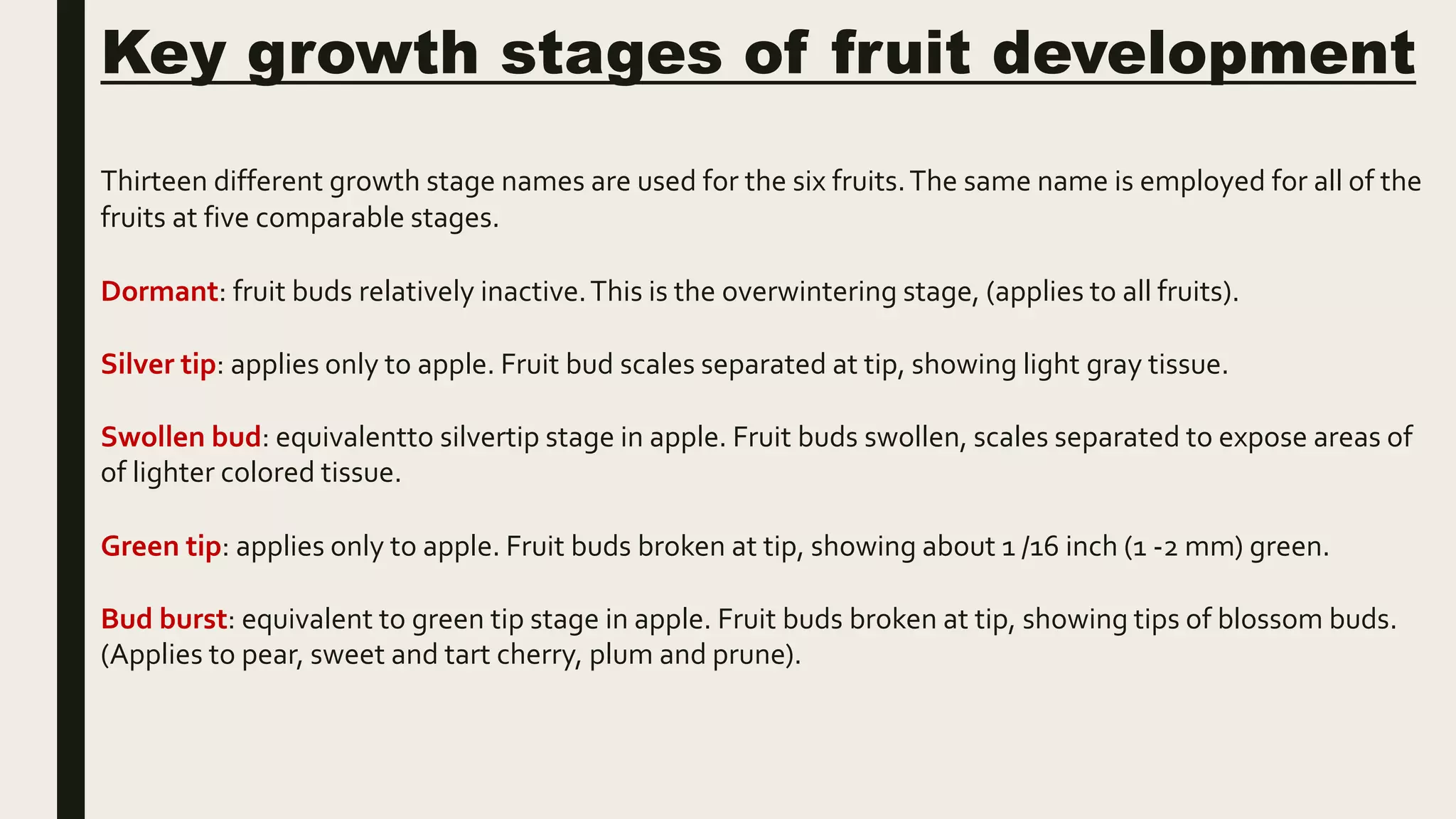 Growth and Phenological stages of Temperate Fruit Crops | PPTX