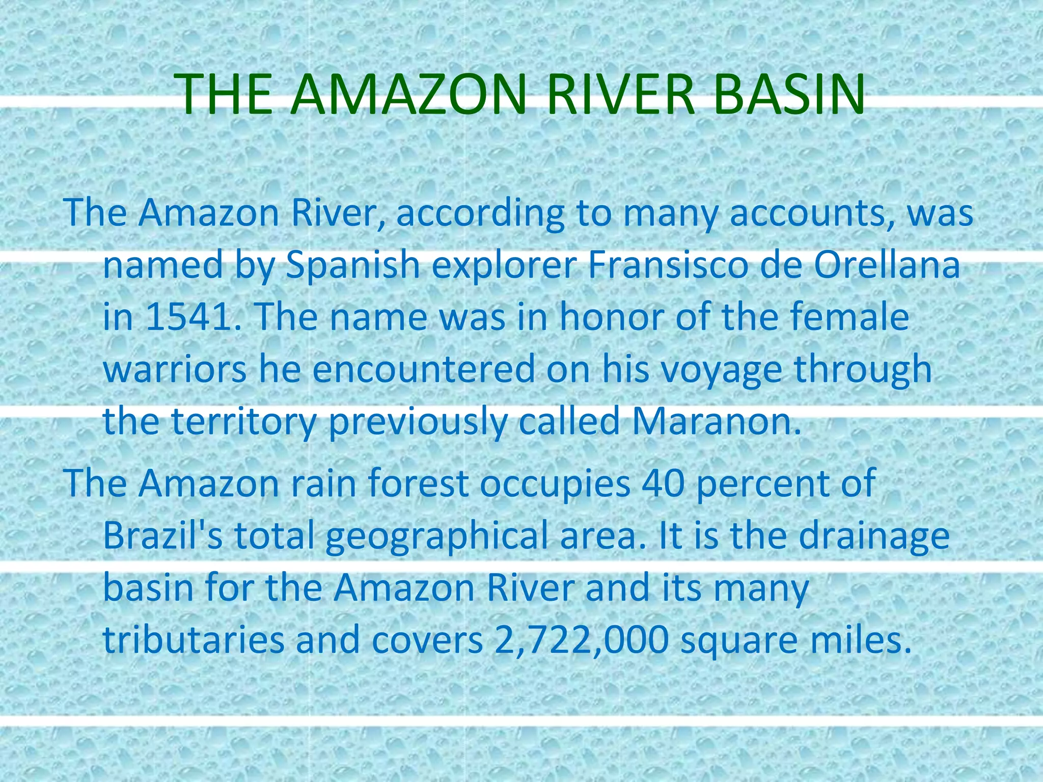 Powerpoint presentation amazon river basin | PPTX