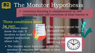 Krashen's Monitor Hypothesis Theory | PPTX
