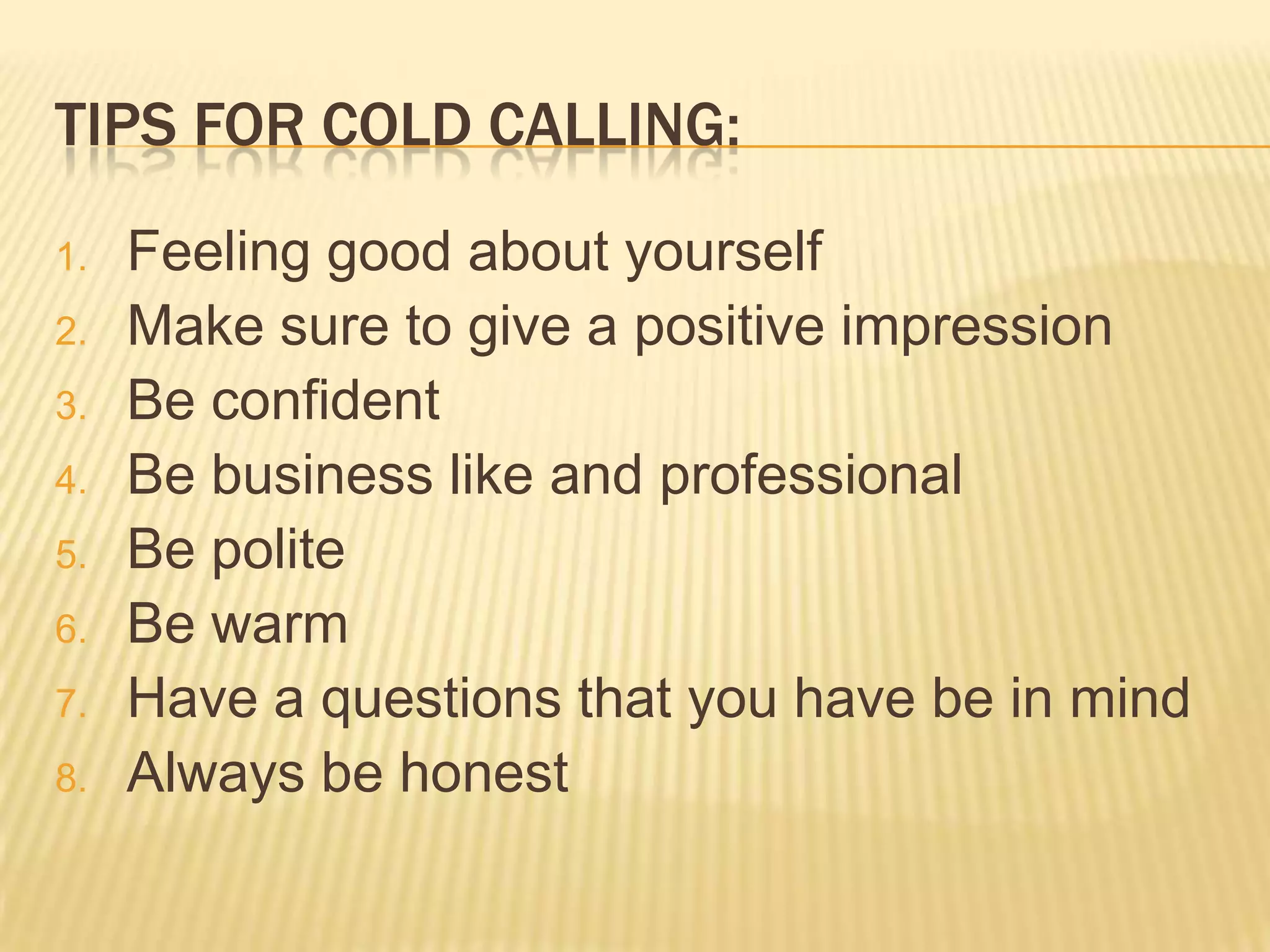 Powerpoint Presentation Cold Calling | PPTX
