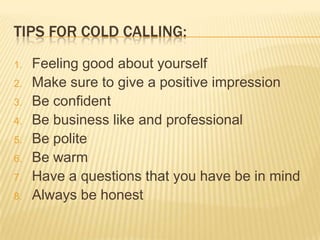 Powerpoint Presentation Cold Calling | PPTX