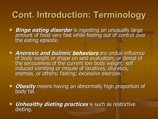 Power Point Presentation Eating Disorders | PPT
