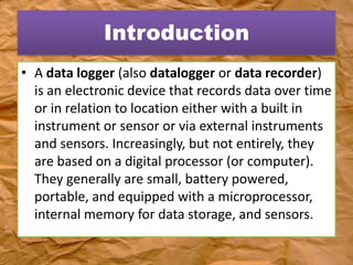 Powerpoint presentation for data logging | PPTX