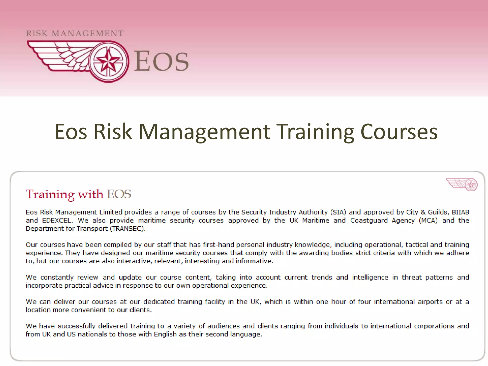 Powerpoint Presentation For Eos Courses | PDF