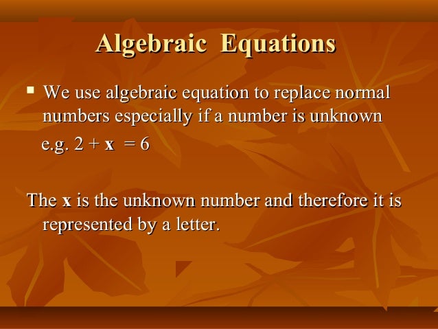 Algerba in everyday Life