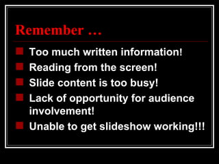 Power point presentation mistakes | PPT