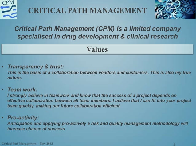 Critical Path Management | PPTX